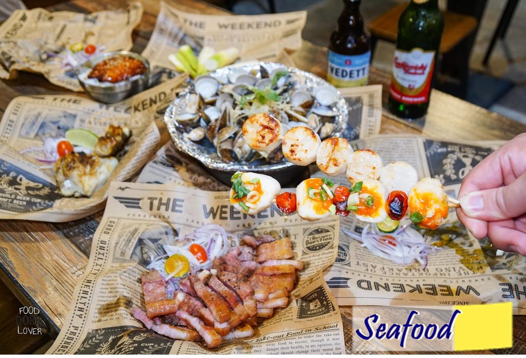 食記-板橋美食餐廳【火夯seafood】半露天的海鮮燒烤X大口吃肉大口喝啤酒X府中捷運站 - Doris的美食筆記